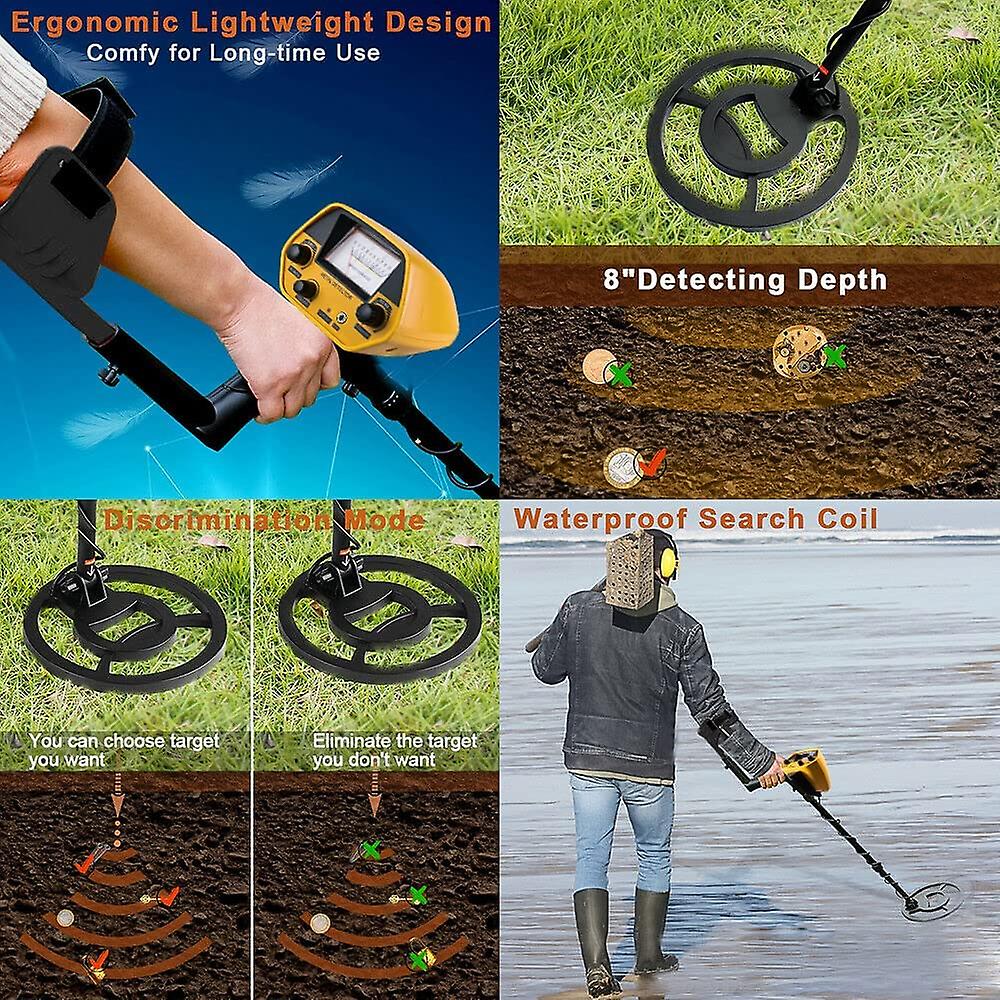 Metal Detector For Adults And Kids, 33"-42" Adjustable Stem With 8 ...