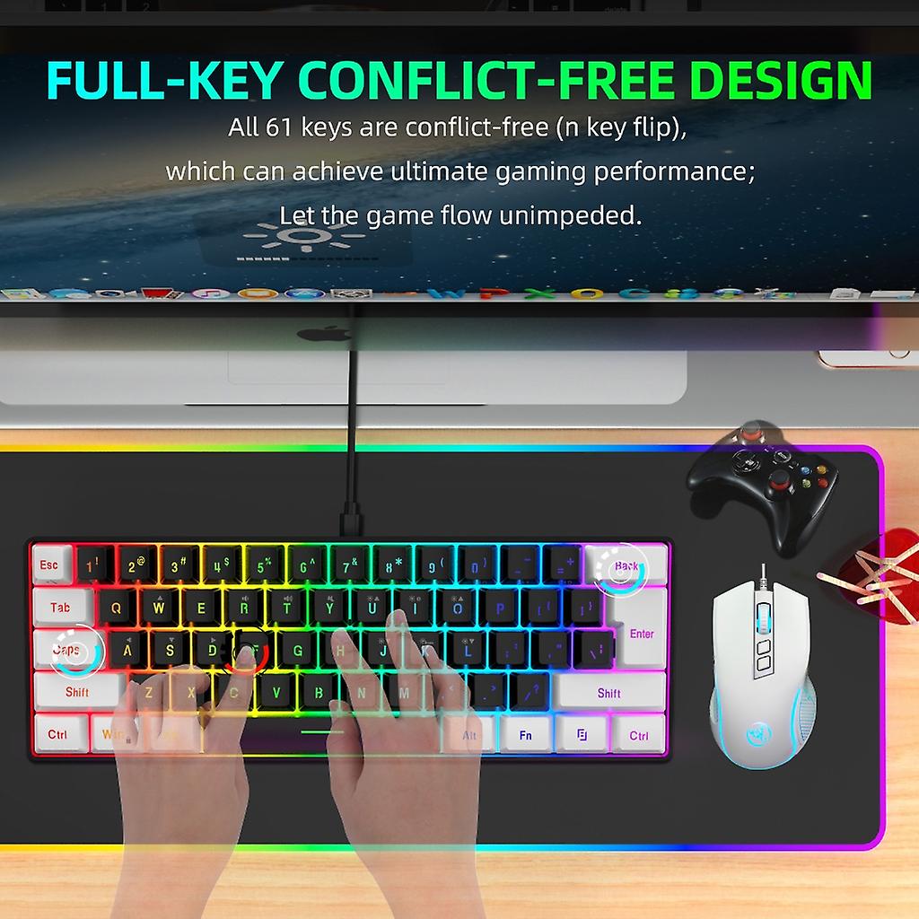 LED Backlit Gaming Keyboard and Mouse Combo 10 Million Clicks Button ...