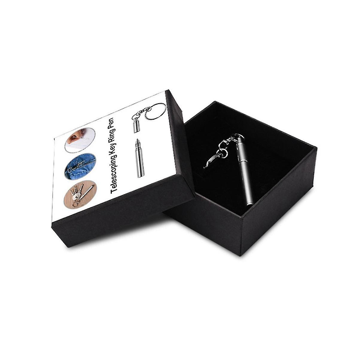 Portable Key Ring Stainless Steel Telescopic Pen Telescoping Ballpoint ...