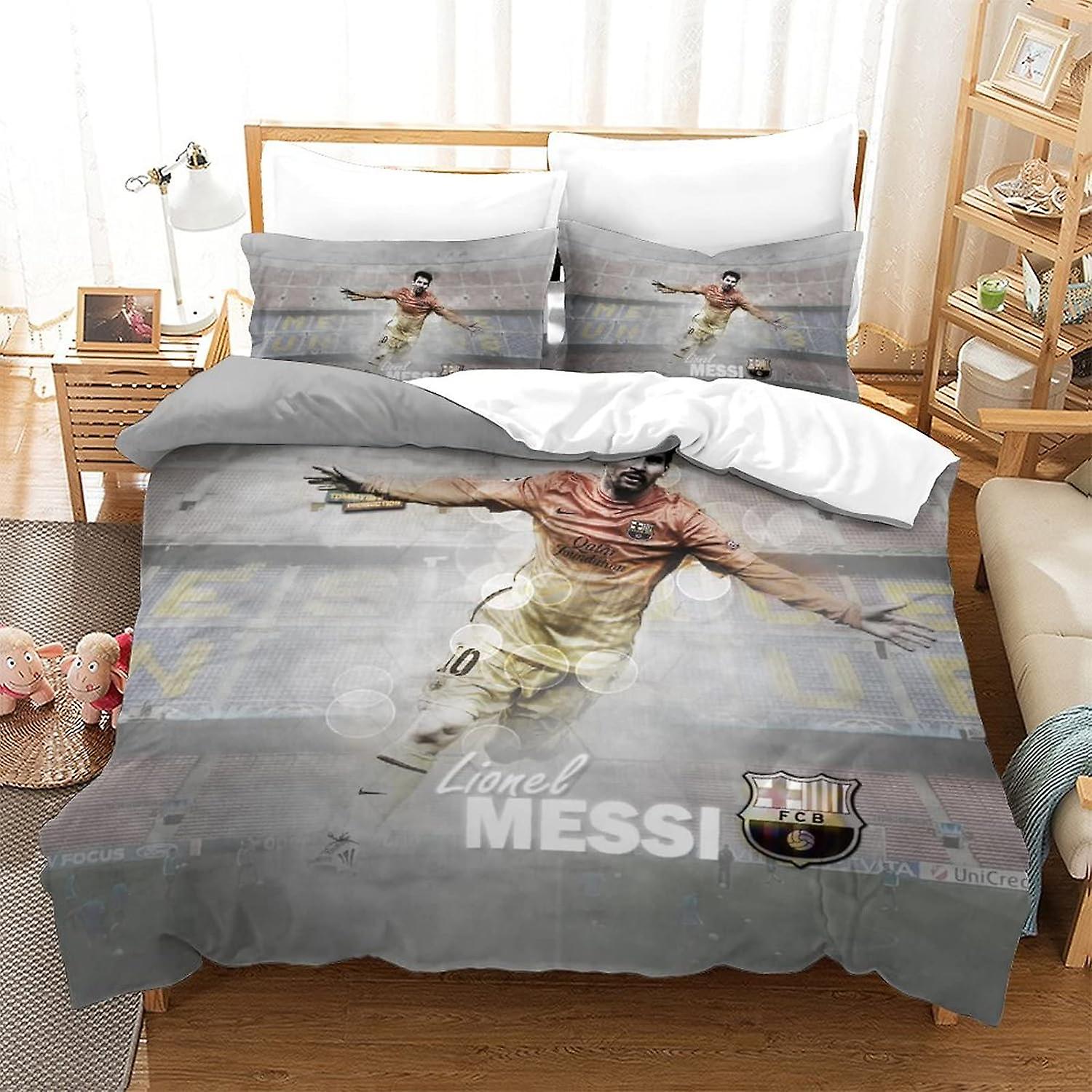 Messi Bed Linen Set Double for Girls Boys Children 3D Football ...