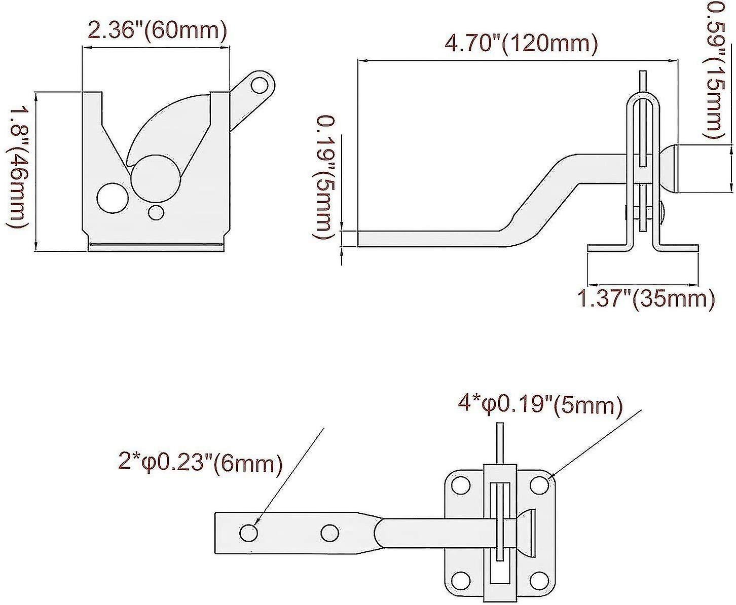 Gate Lock Automatic Lock-bolt Metal Lock-latch1pcs-black | Fruugo UK