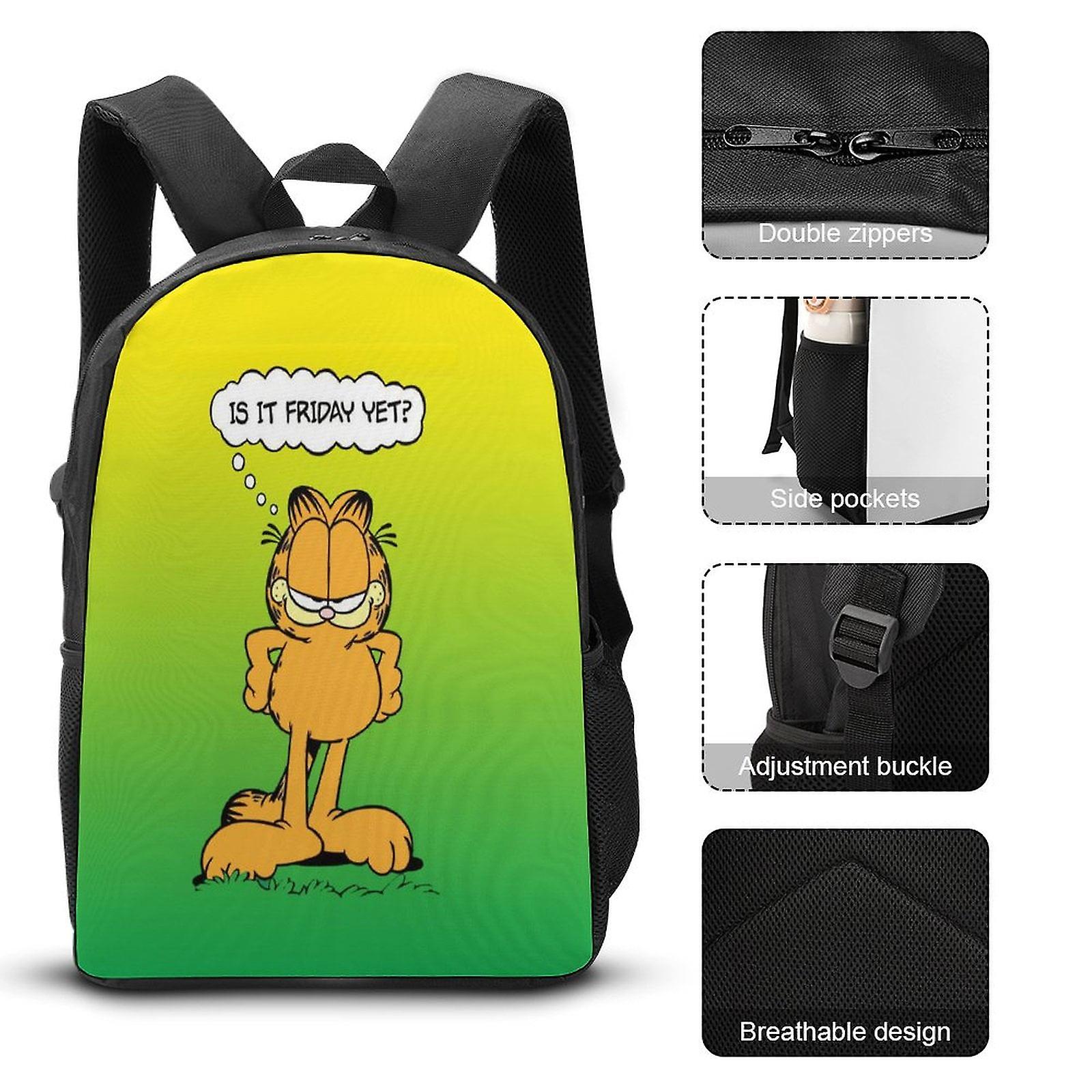 Garfield Backpack Set Cartoon Backpacks with Pencil Case & Lunch Bag ...