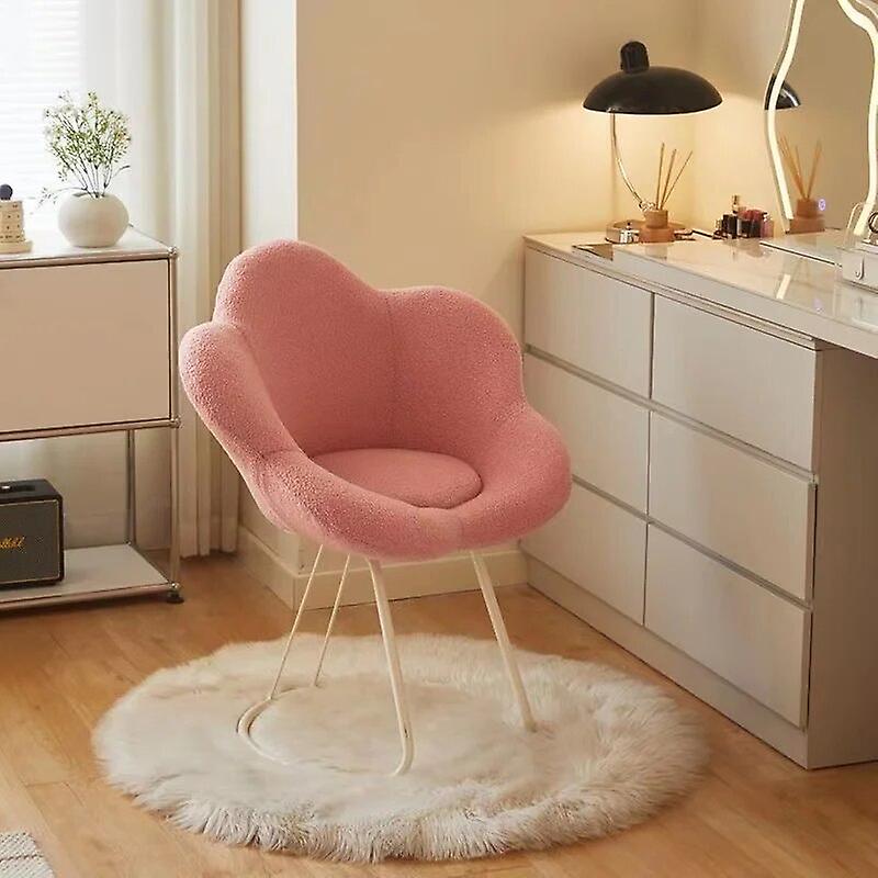 Sminkstol, Bekväm Lamm Sammet Ryggstöd Kronblad Stol För Flickors ...