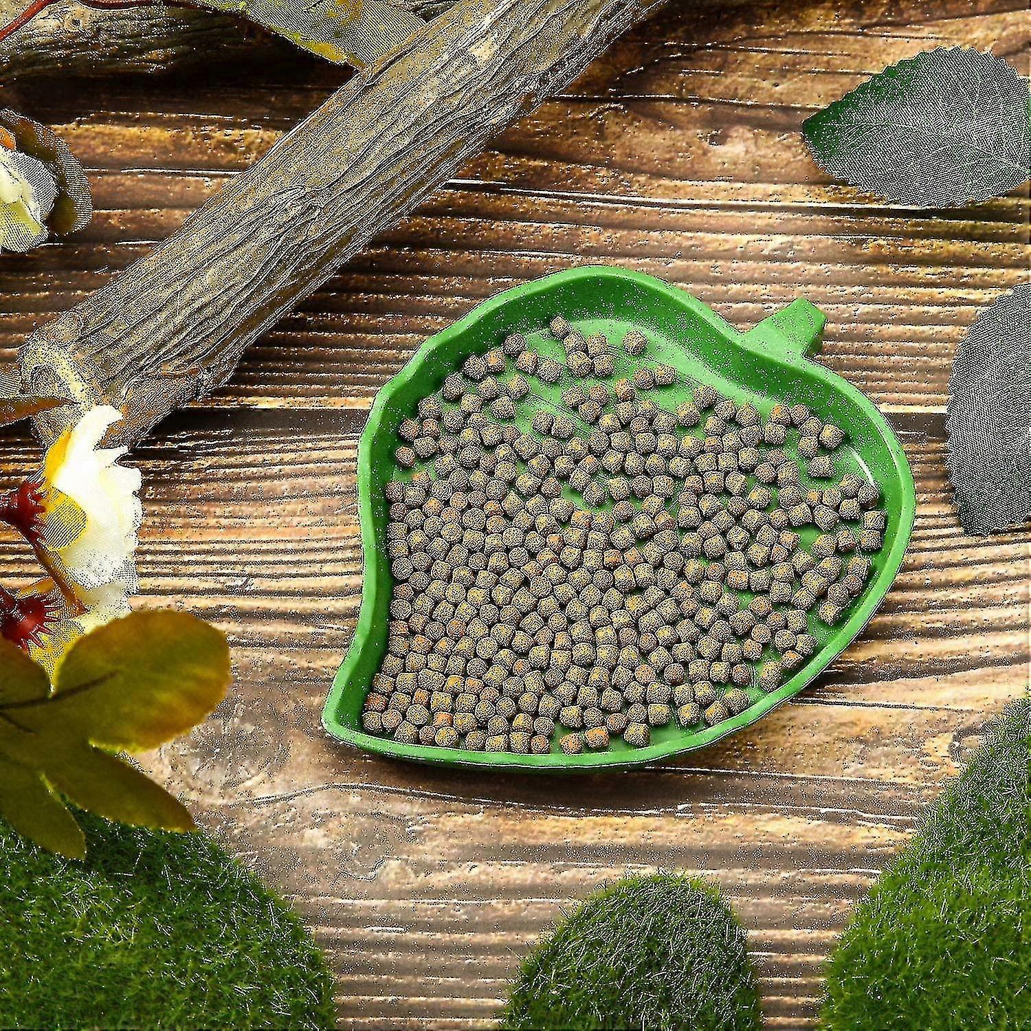 Dish Leaf-shaped Reptile Water Food Bowl For Drinking And Eating Turtle ...