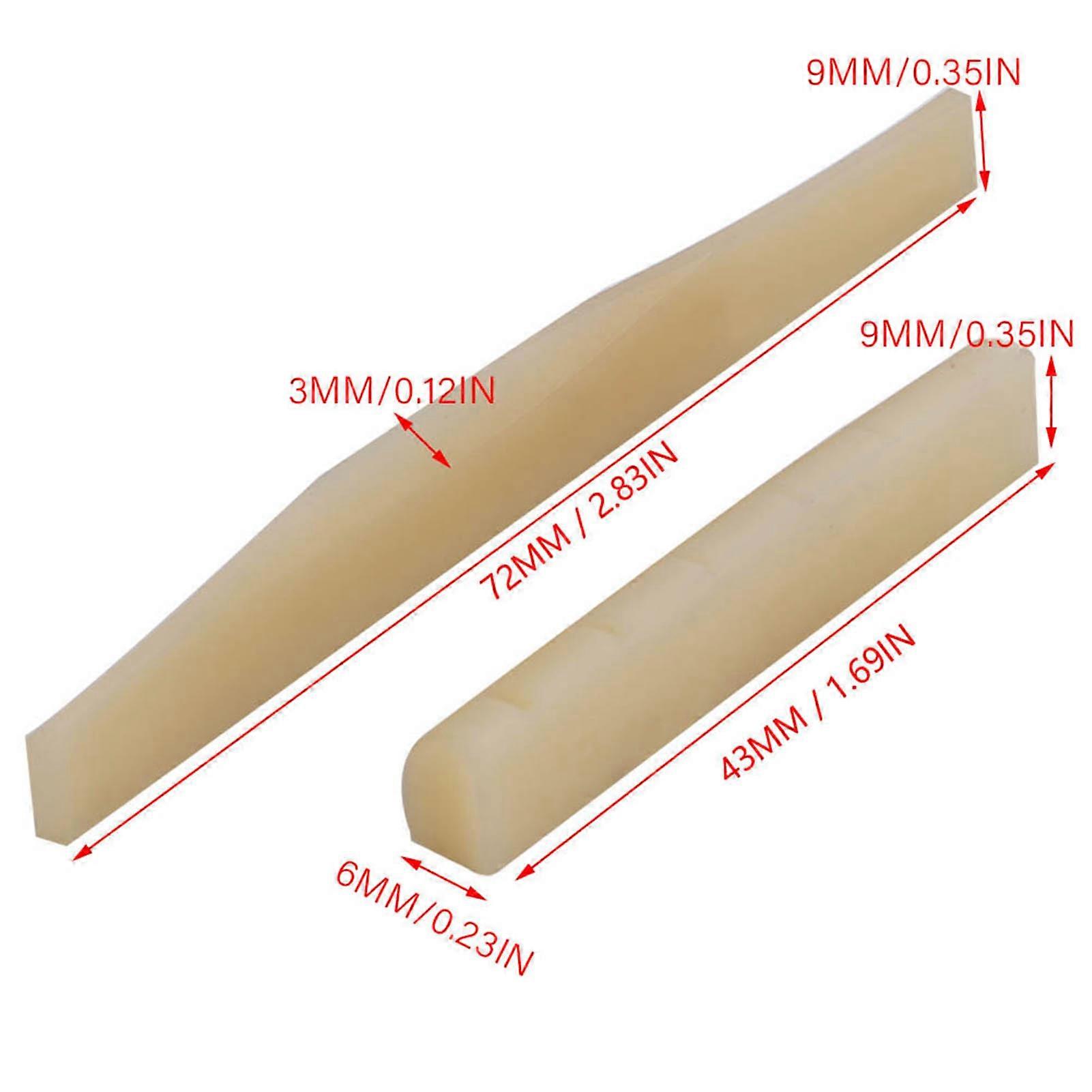 Camel Bone Guitar Upper Nut Bottom Saddle Repair Replacement for 6 ...
