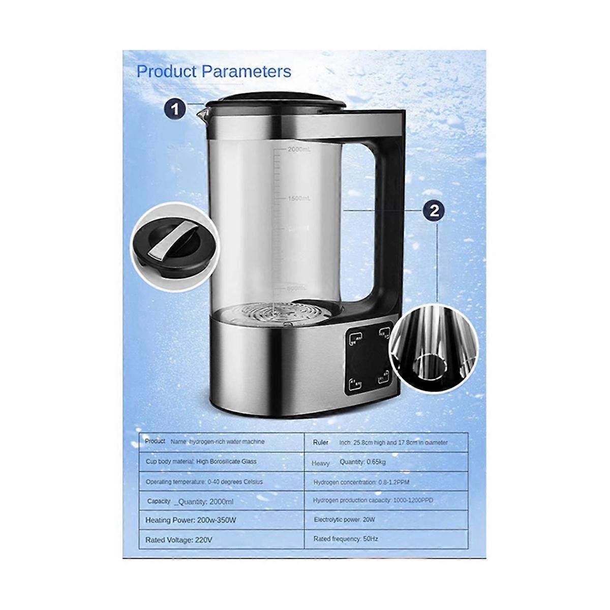 2L Electric Hydrogen Enriched Water Bottle Machine Water Filter Water ...