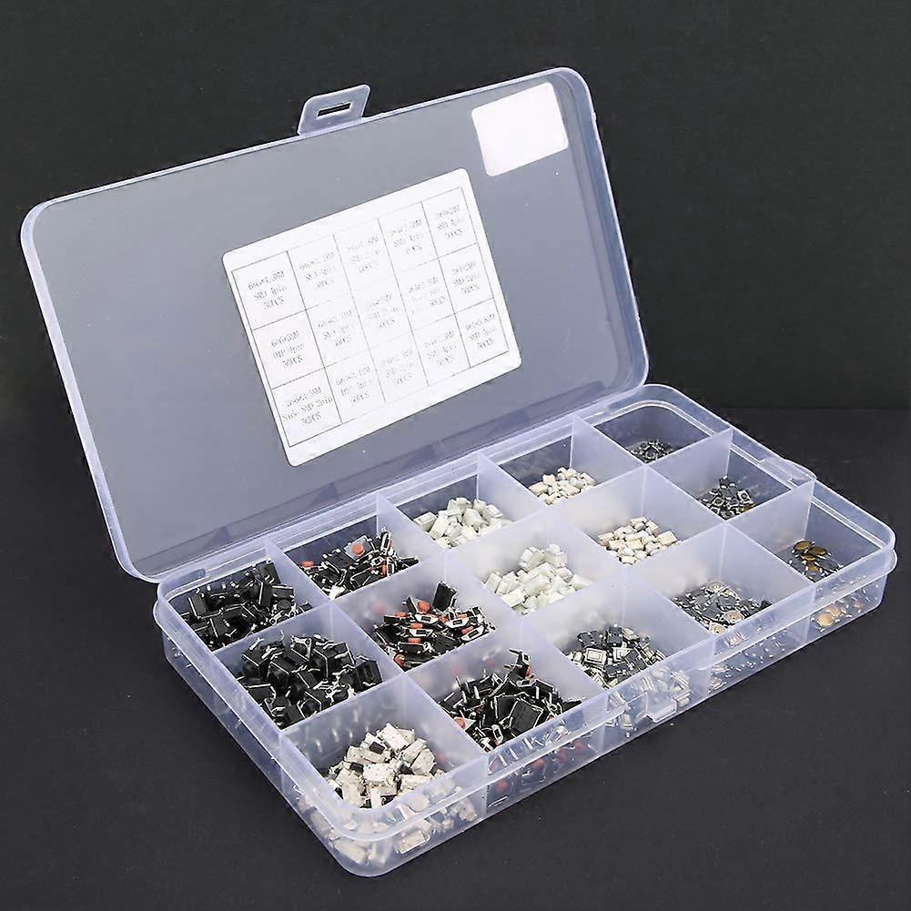 Tact Tactile Push Button Switch, 750Pcs 15 Value Tactile Push Button ...