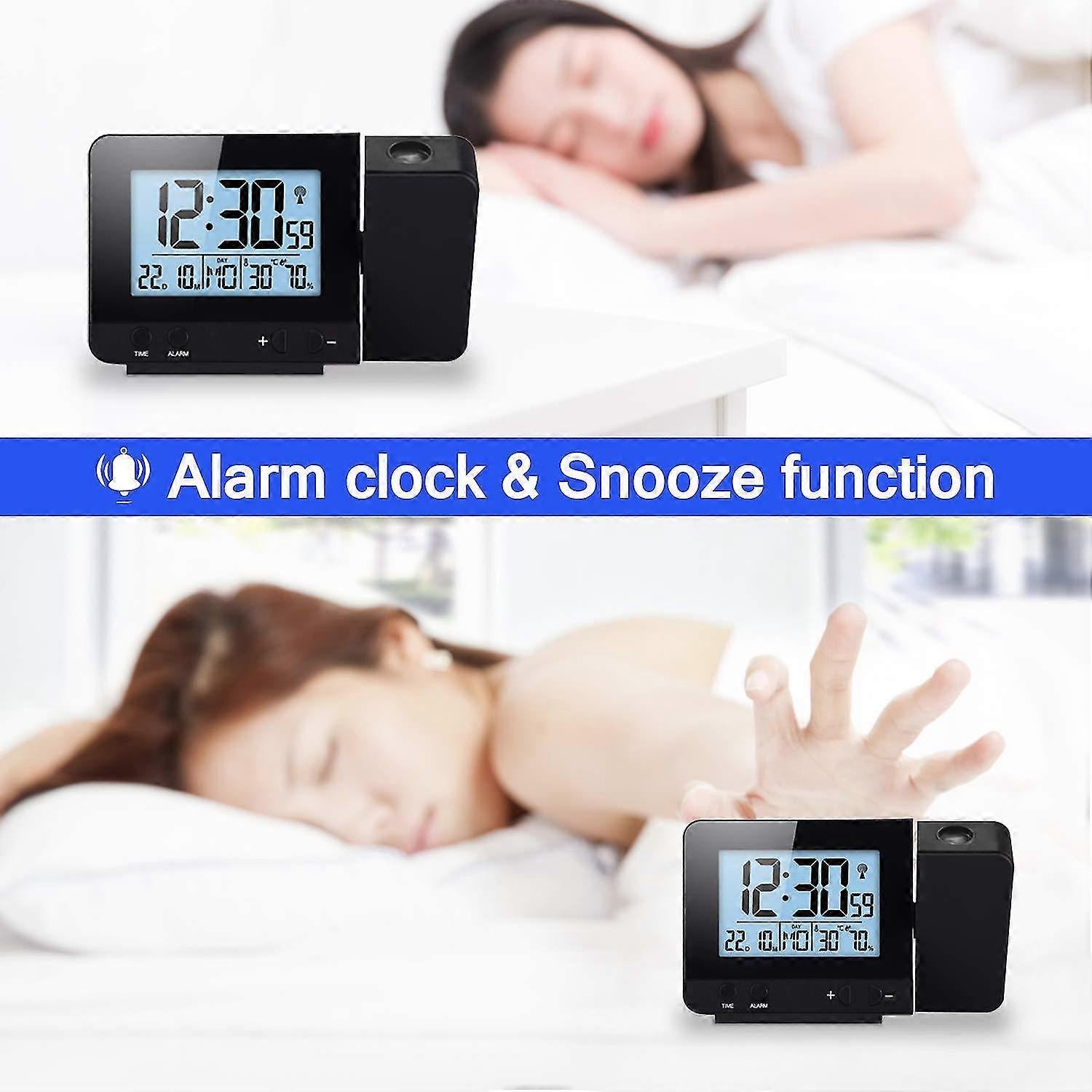 Projection Alarm Clock LED Display Projector Clock with Backlight ...