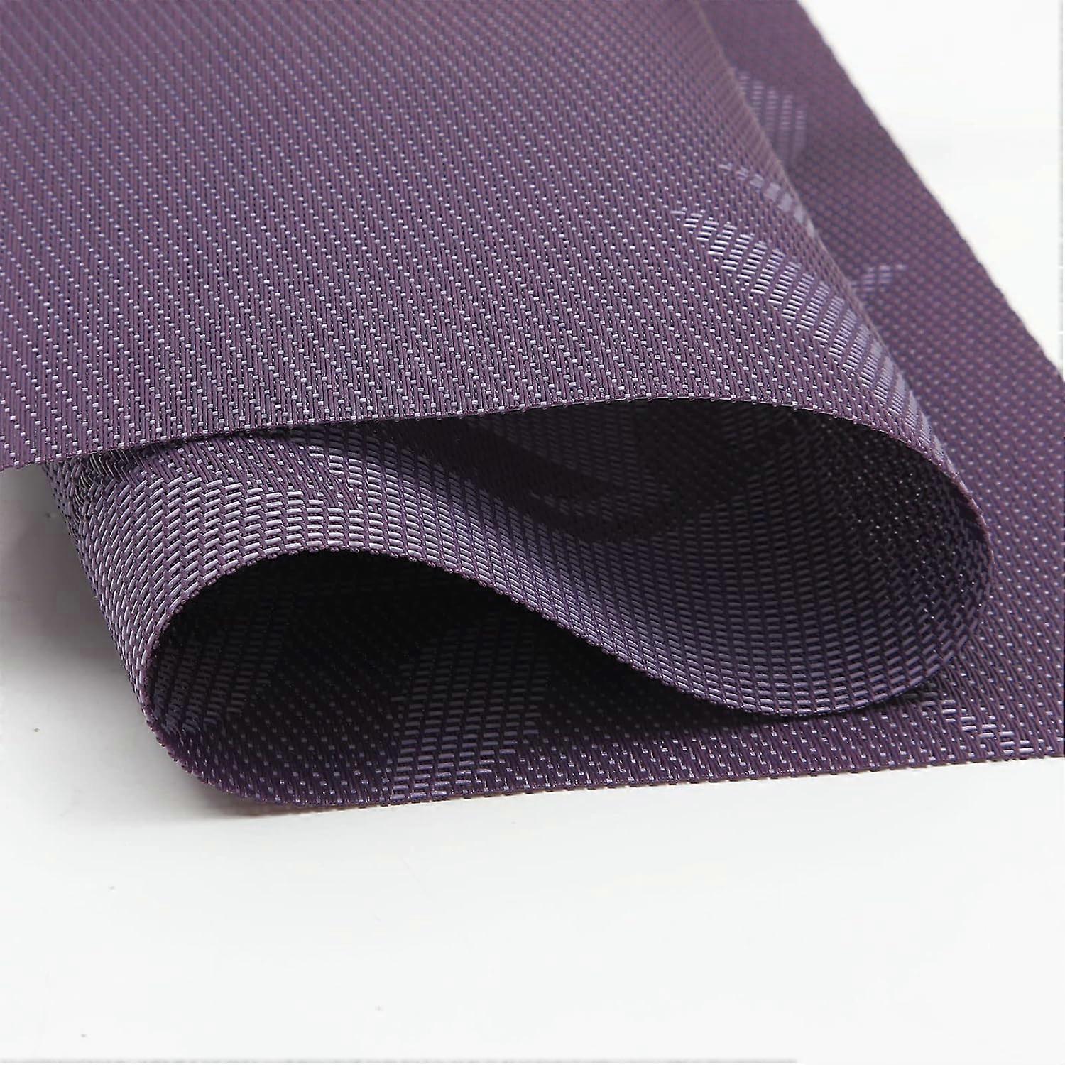 Set of 4 Purple Leaf Pattern Place Mats Wipe Clean Durable PVC Heat ...