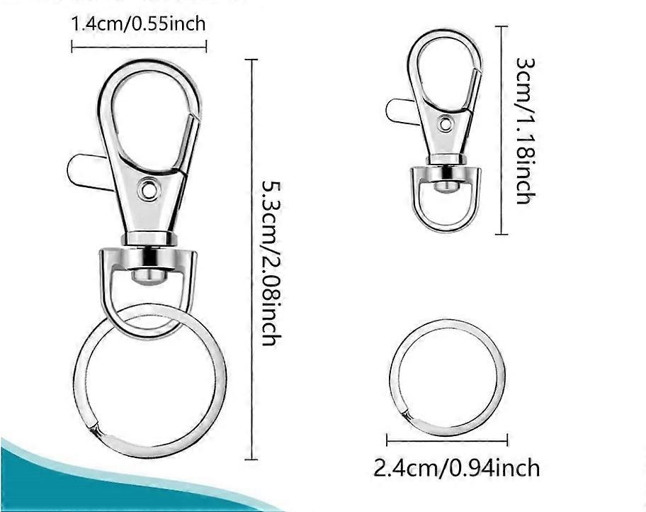 Key Chain Clip Hooks, 50 Pack Swivel Lobster Clasps Lanyard Clips Hooks ...