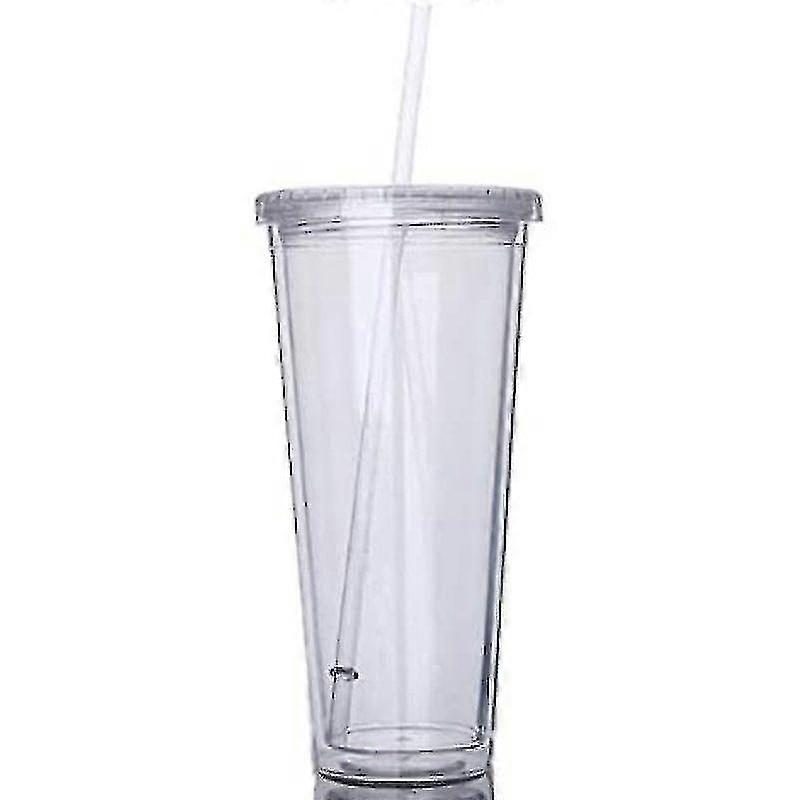 Reusable Double Layer Cup Lids With Reusable Straws Smoothie Juice ...