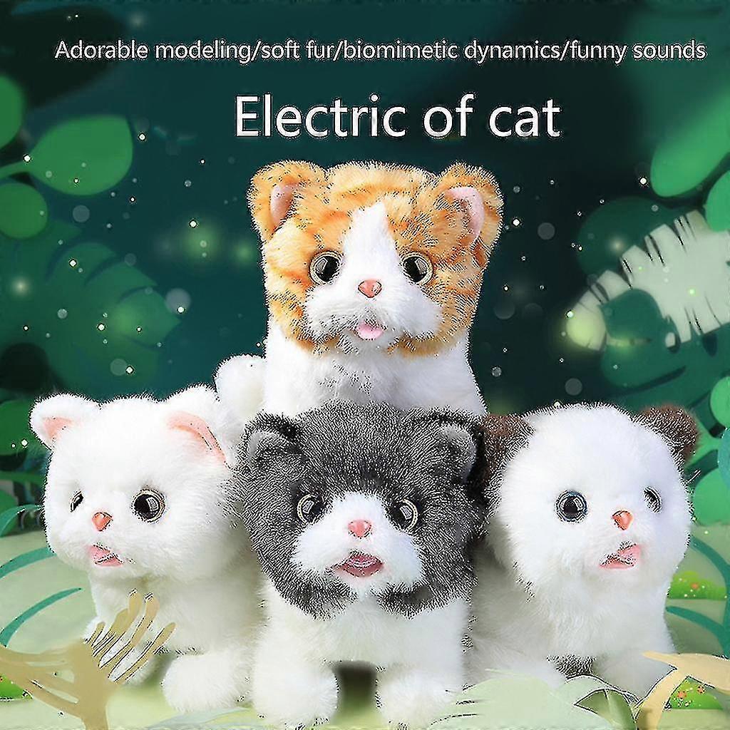 Electric Smart Plush Vocal Pet Cat Walking Stuffed Animal Toy Leash ...