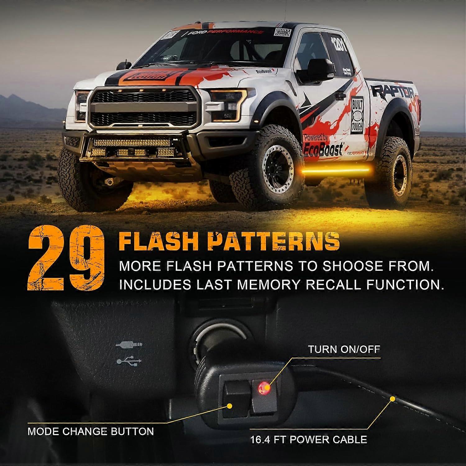 Emergency Truck Strobe Lights Strip 720 LED Running Board Lights Bar ...