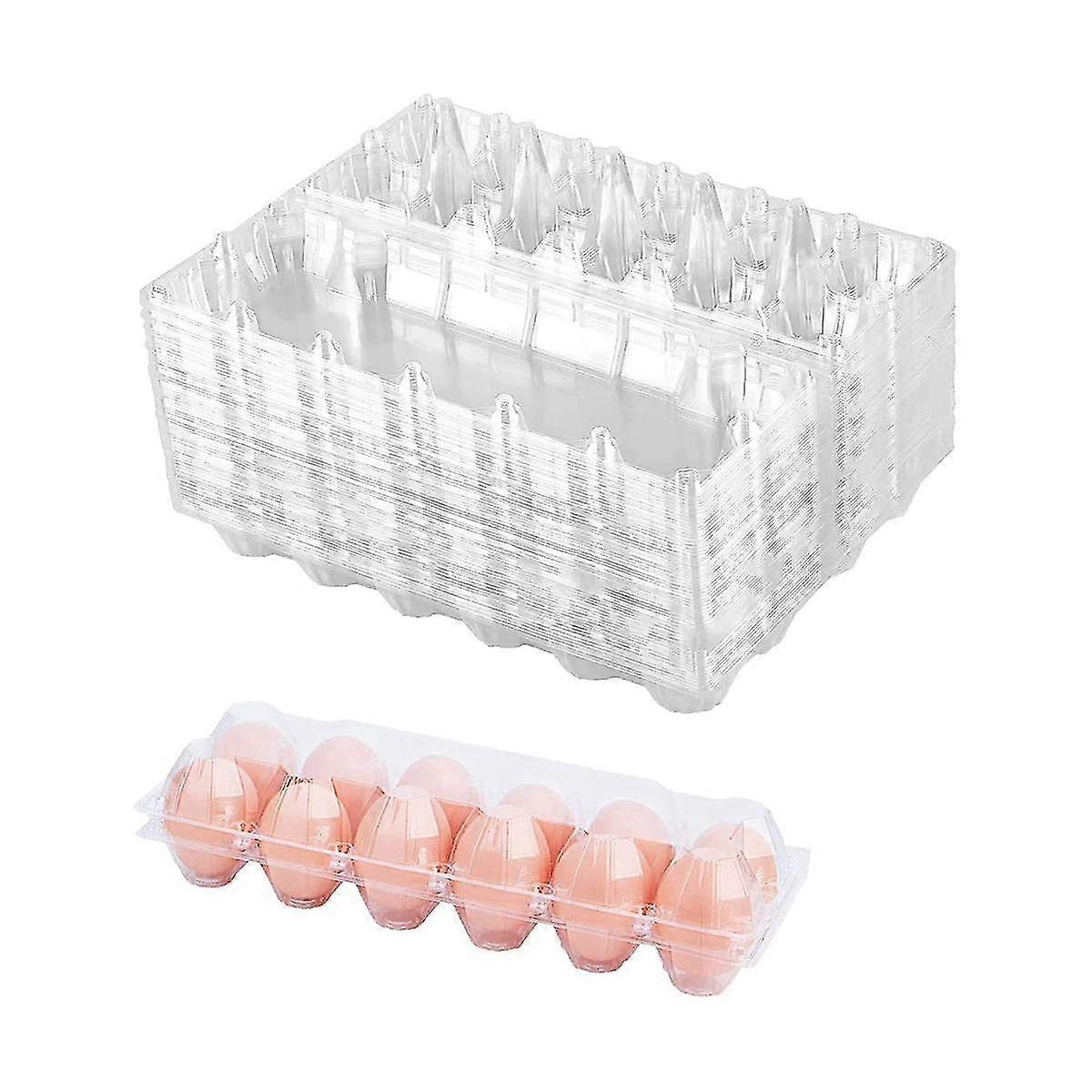 60 Pack Plastic Egg Cartons Cheap Bulk One Dozen Clear Empty Egg ...