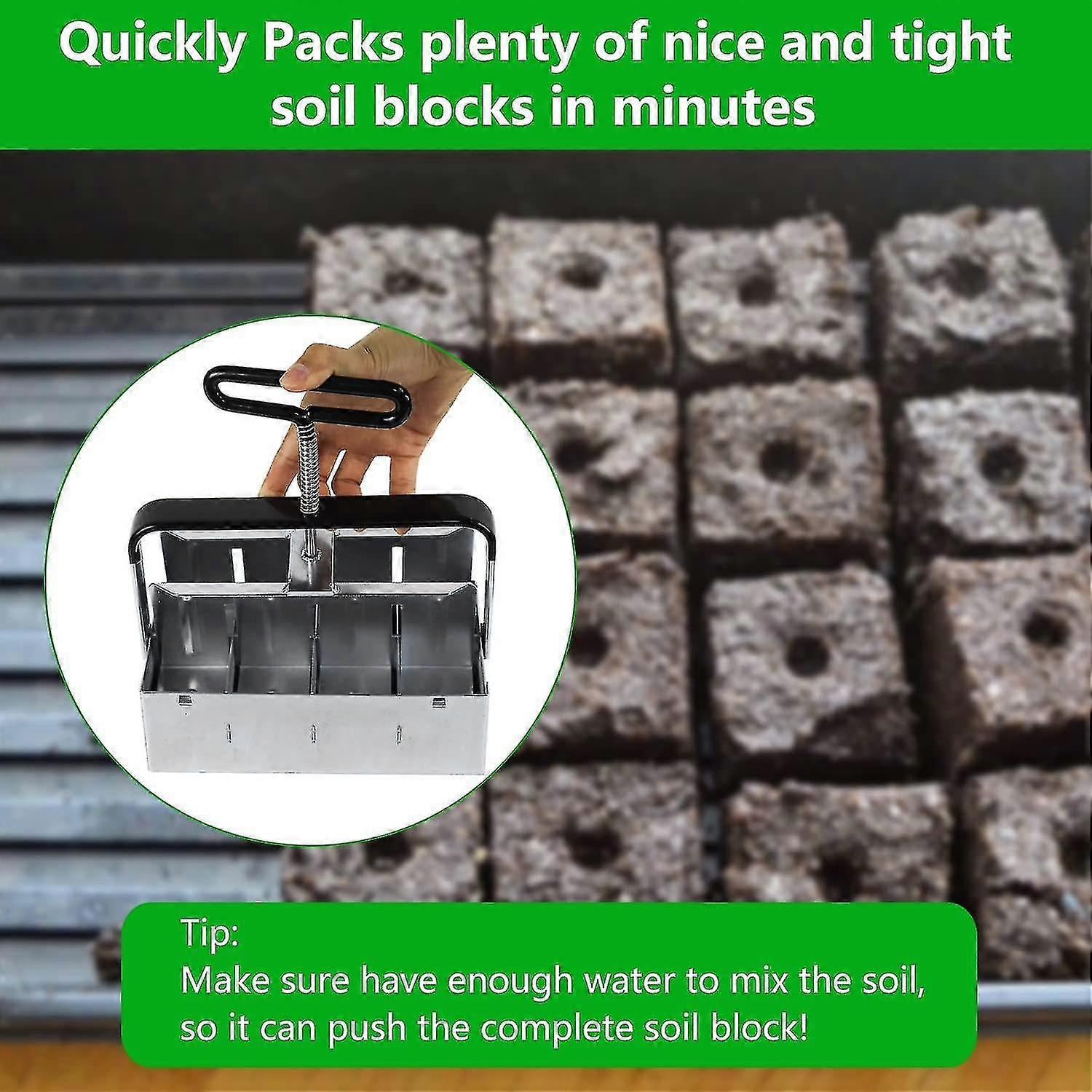 Soil Block Maker, 8 Soil Blocker 2-calowy ręczny zestaw blokerów gleby ...