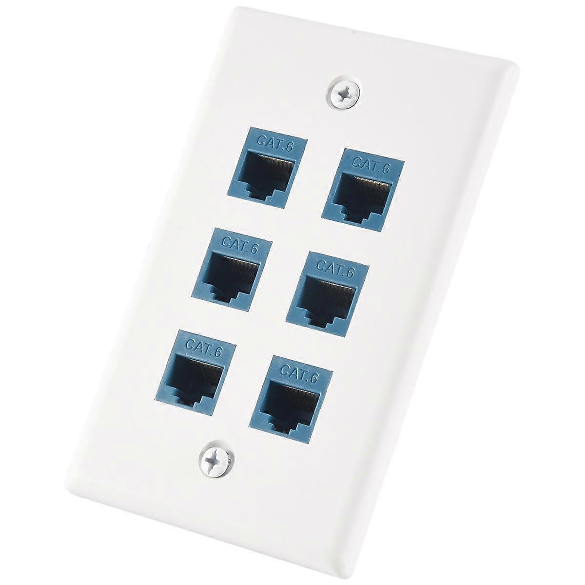 Cat 6 Ethernet Wall Plate 6 Port,Ethernet Wall Plate Female-Female ...