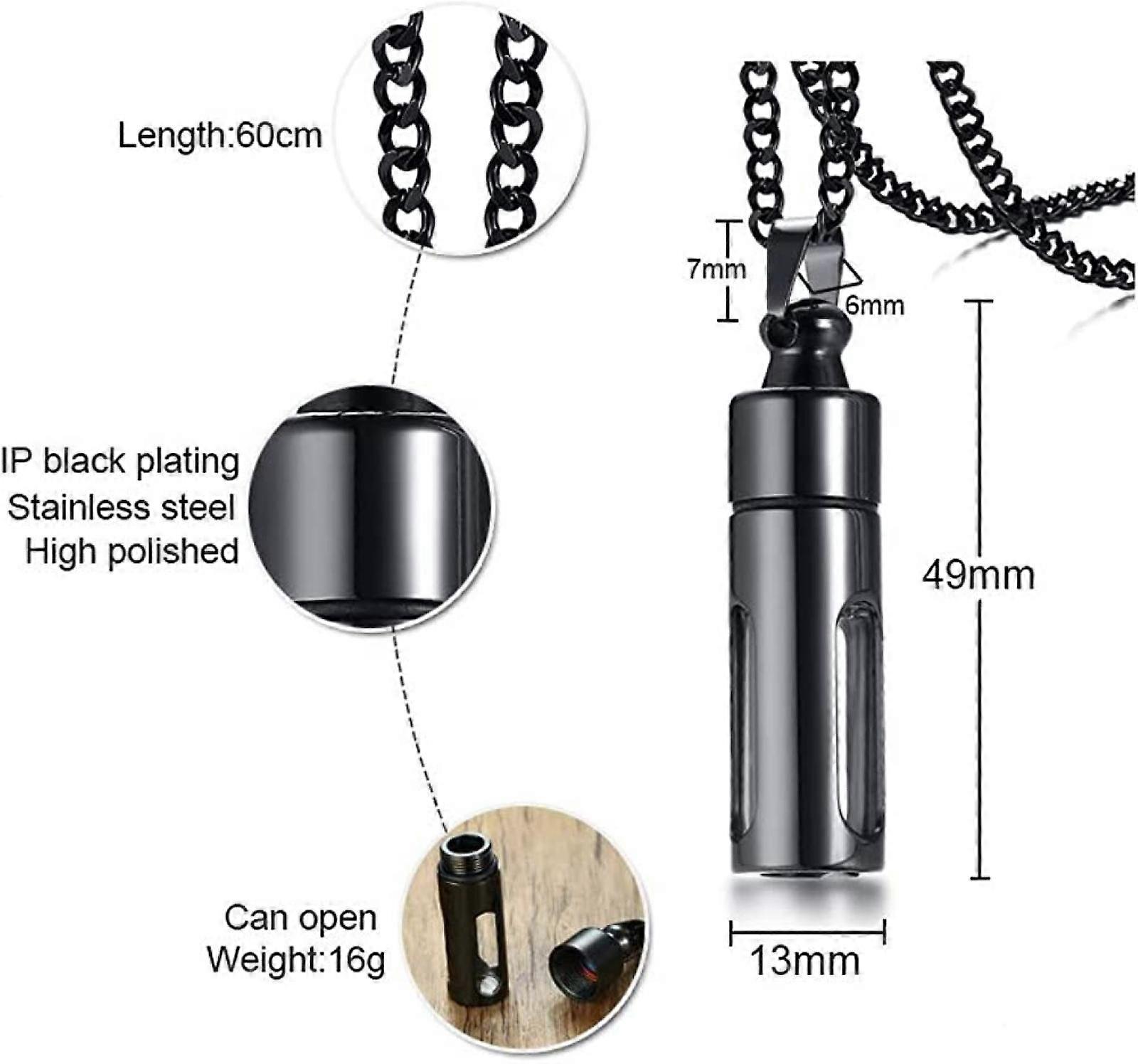 AVEKI Stainless Steel Glass Container Tube Urn Keepsake Cremation Ashes ...