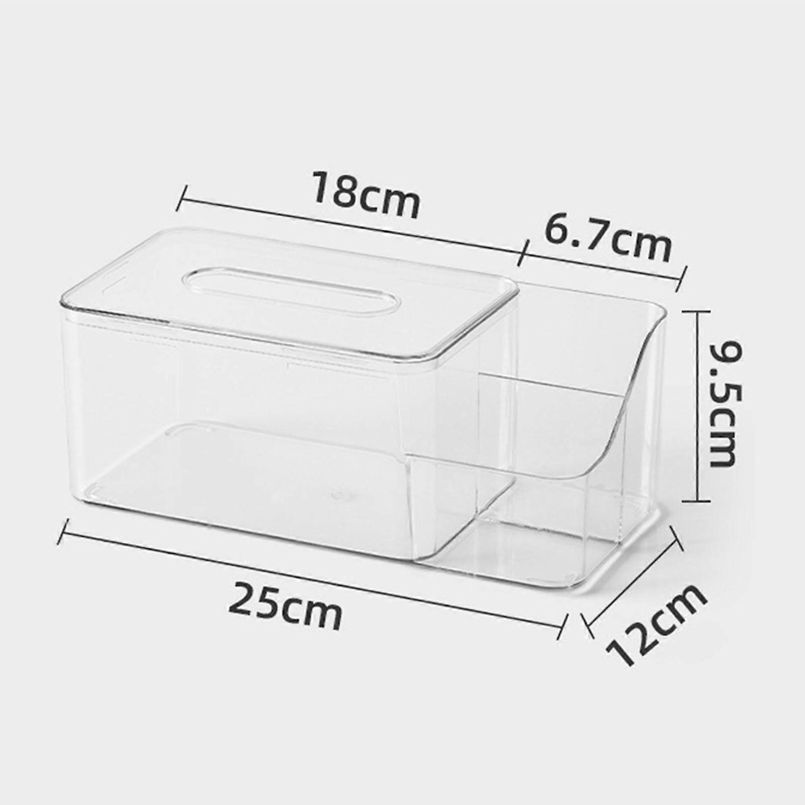 Transparent Tissue Box Multifunctional Table Tissue Box with Side ...