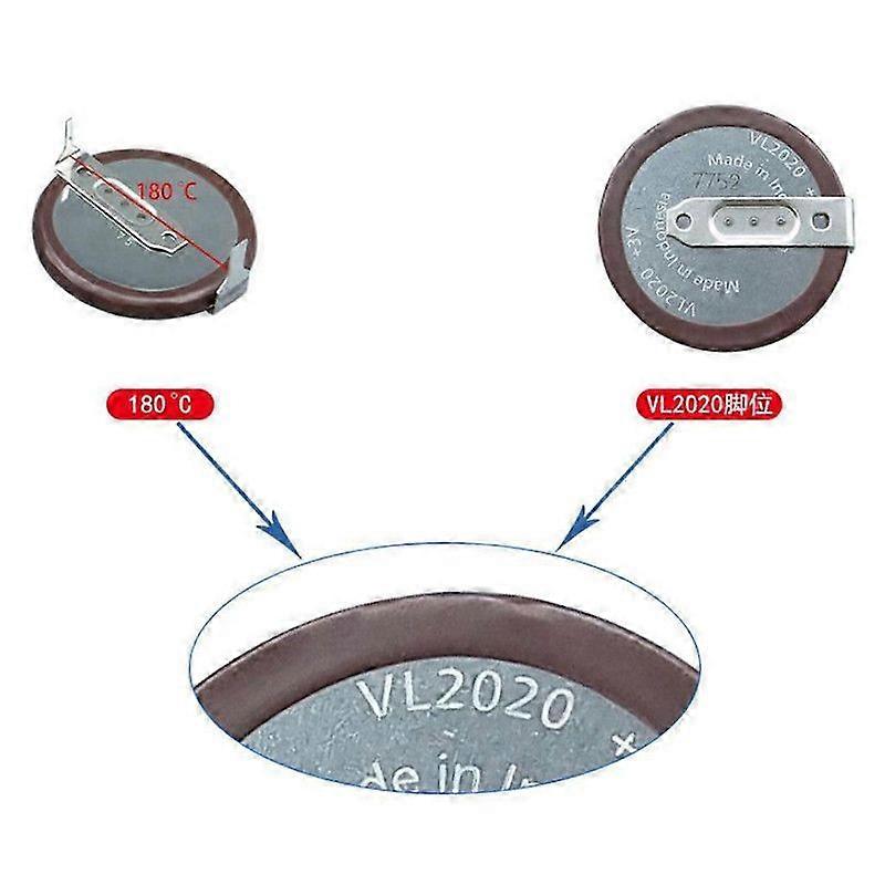Automotive Coin Cell Battery VL2020 Rechargeable Battery - 180 Degree ...