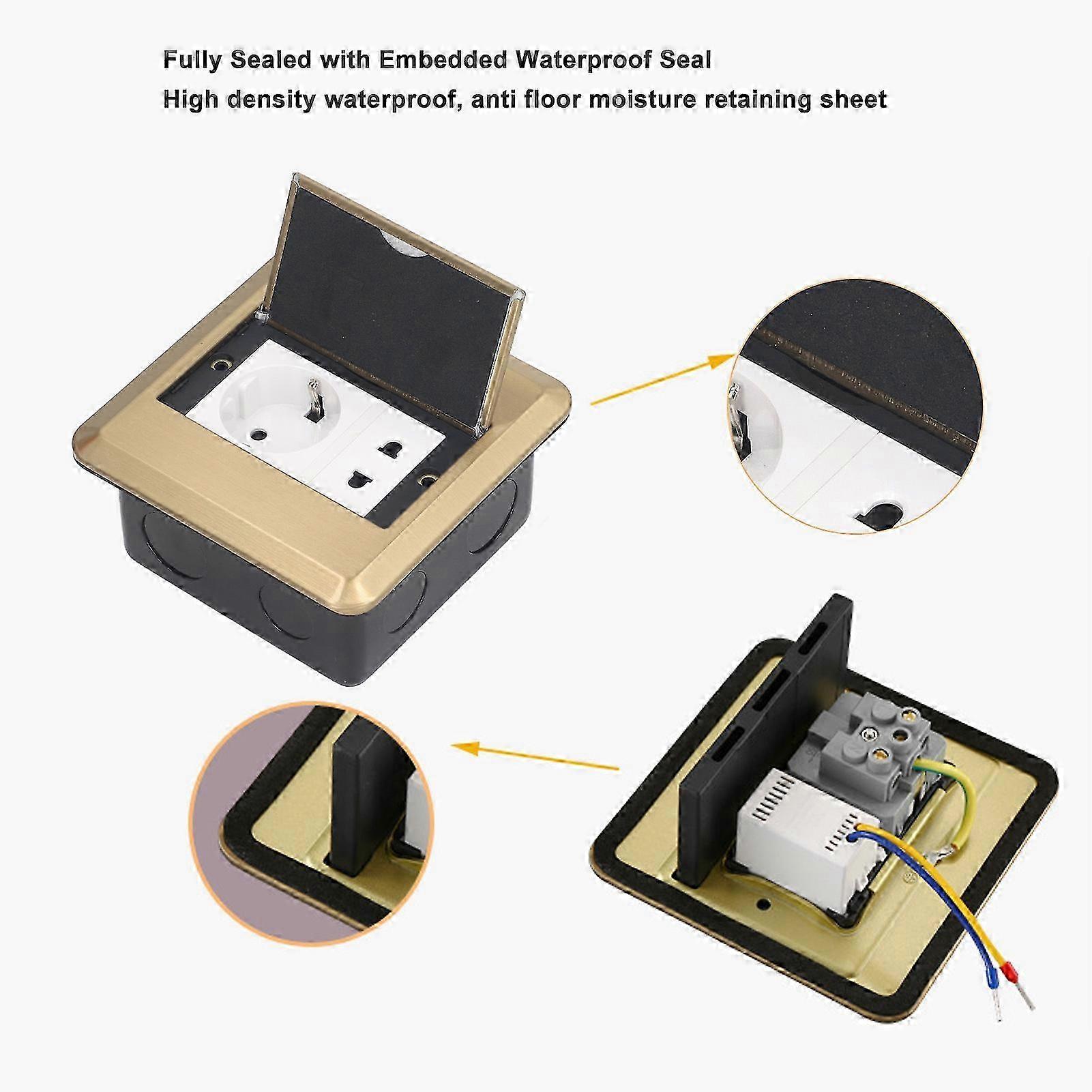 Floor Electrical Outlet Stainless Steel and PC Embedded Floor Socket ...