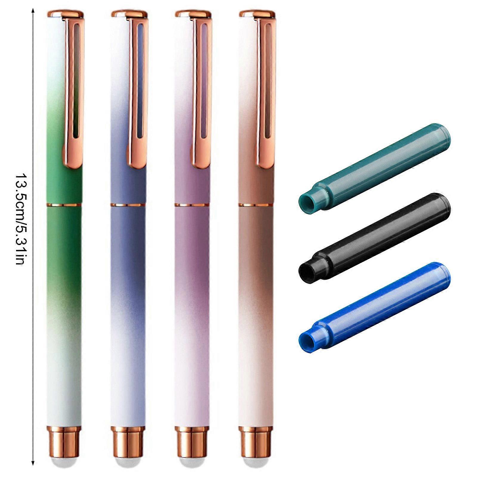 Erasable Fountain Pen with 30 Inks Cartridges 0.38mm Tip Metal Fountain ...