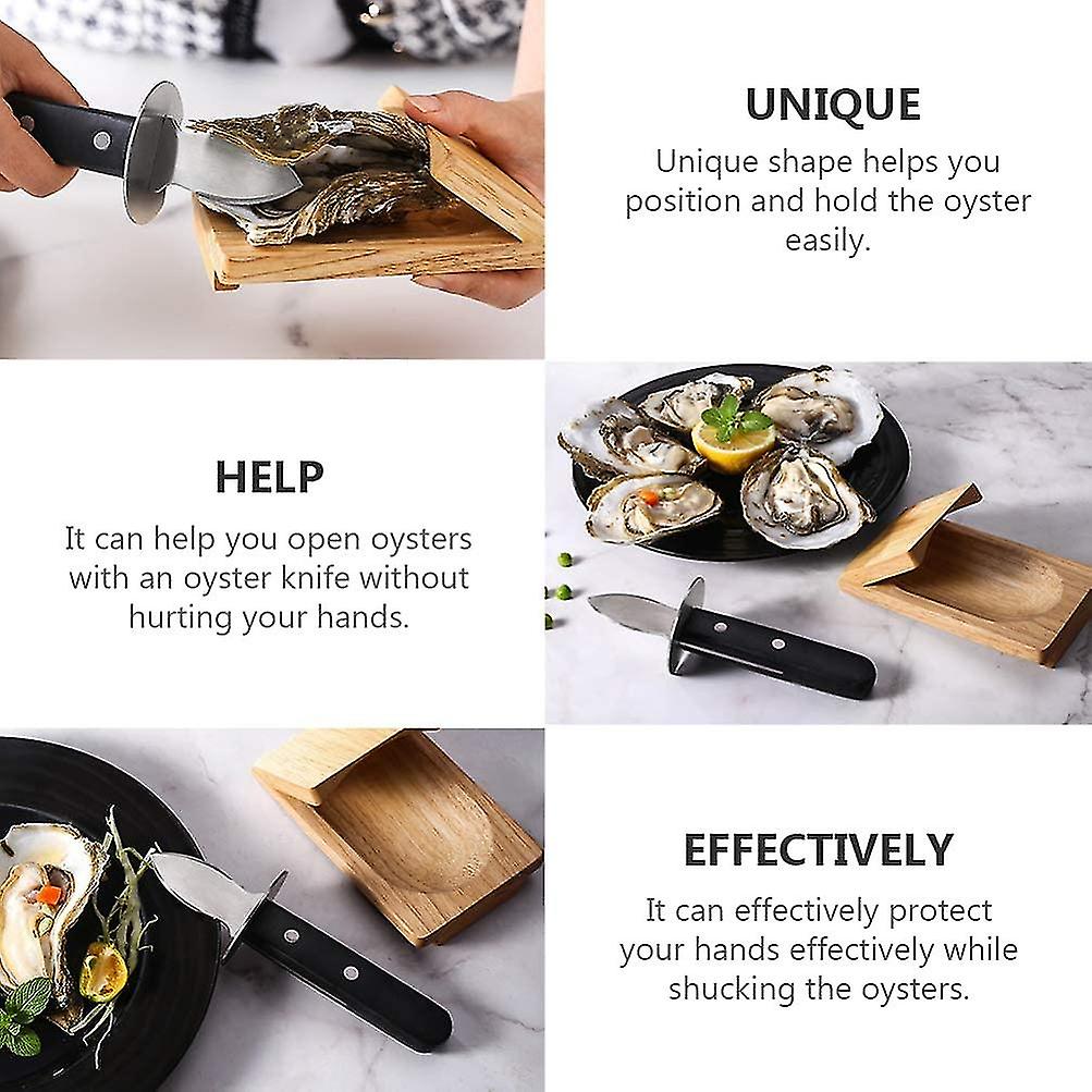 Jinxiu Wood Oyster Clamp Oyster Holder Oyster Opener Shellfish Opener ...