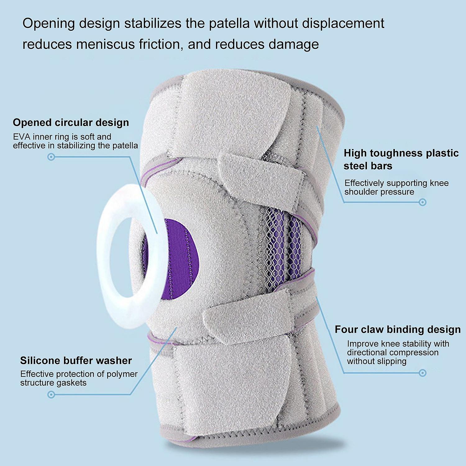 1 Pair Knee Pads Adjustable Fastener Tape Breathable Joint Pain Relief ...