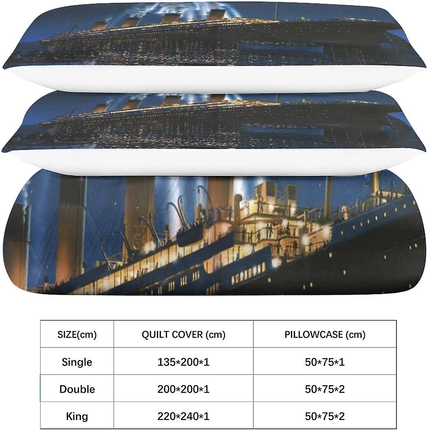 Titanic 3D Print Quilt Cover Duvet Cover Set Single Print Duvet Bedding ...
