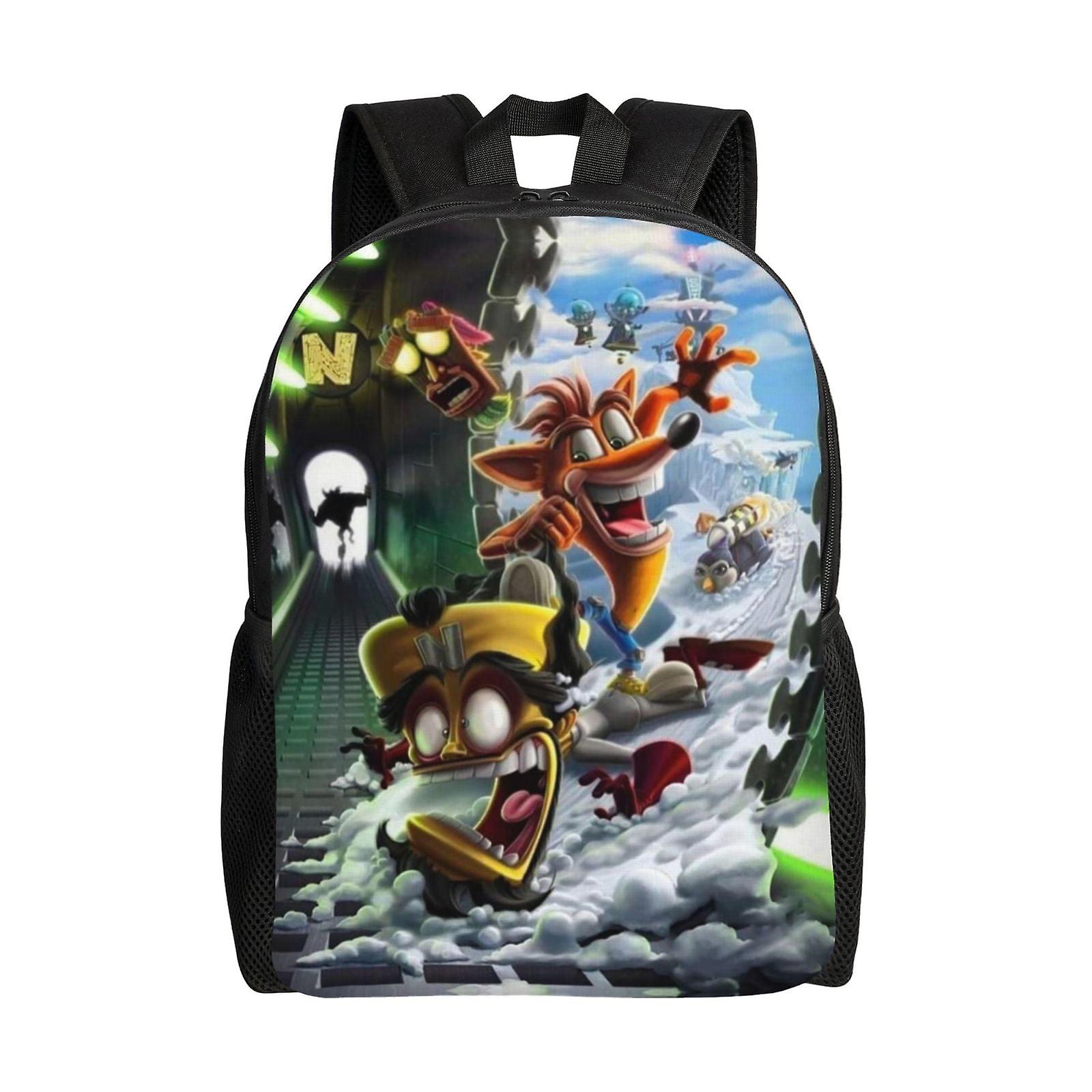 Crash Bandicoot Fashion Backpack Daypack for Work Anime Bag Notebook ...