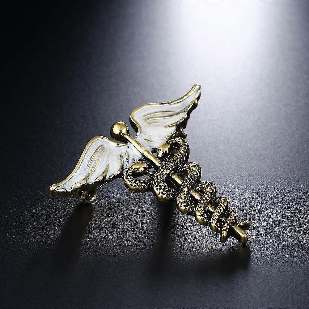 Heyone Vintage Medical Caduceus Brooch Pin Doctor Nurse Gift Brooch ...