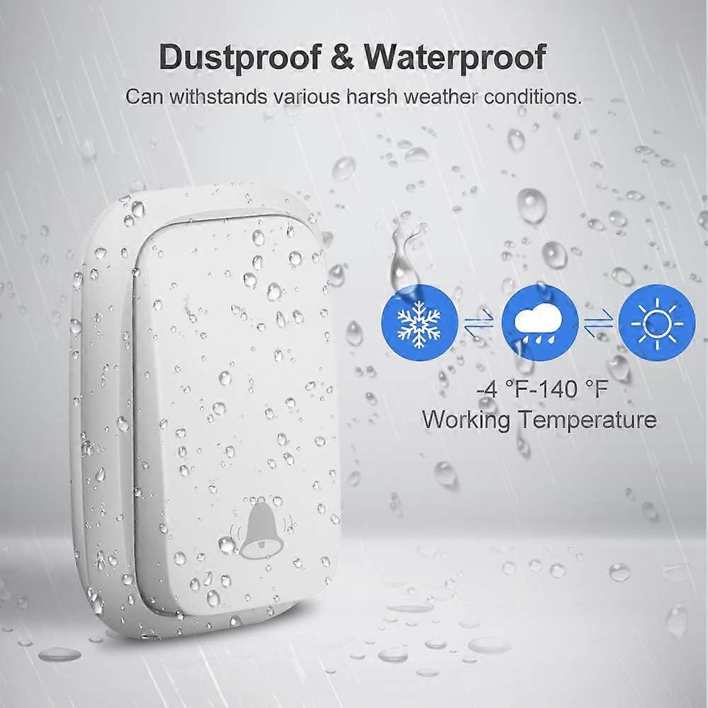 Wireless Doorbell, Auto Powered Doorbell No Battery Required Wireless ...