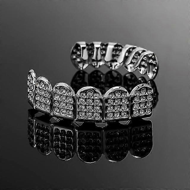 18K Plated Gold Grills Teeth Grillz for Men Women Iced Out Hip Hop ...