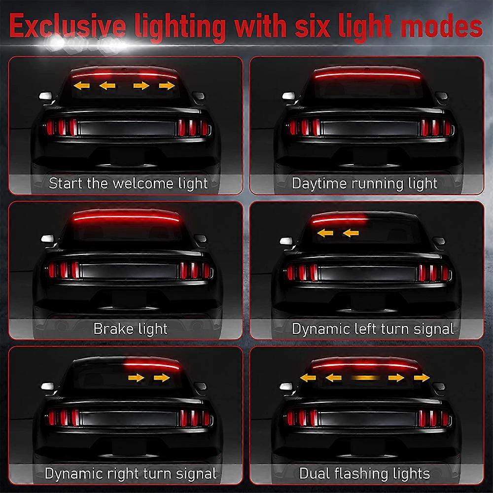 120cm Led Spoiler Light For Car Universal Black Carbon Fiber Rear ...