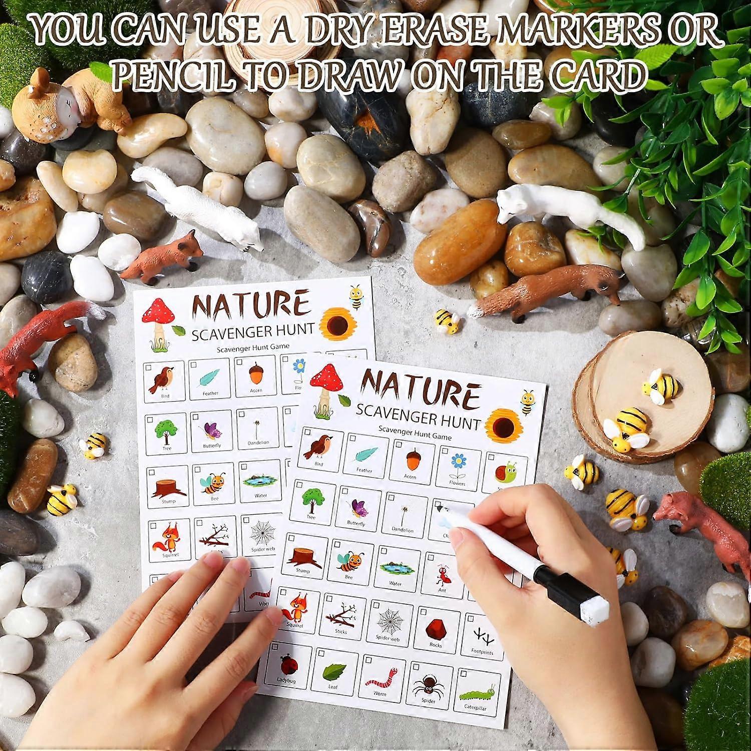 30 Pcs Nature Scavenger Hunt for Kids Scavenger Hunt Cards Camping ...