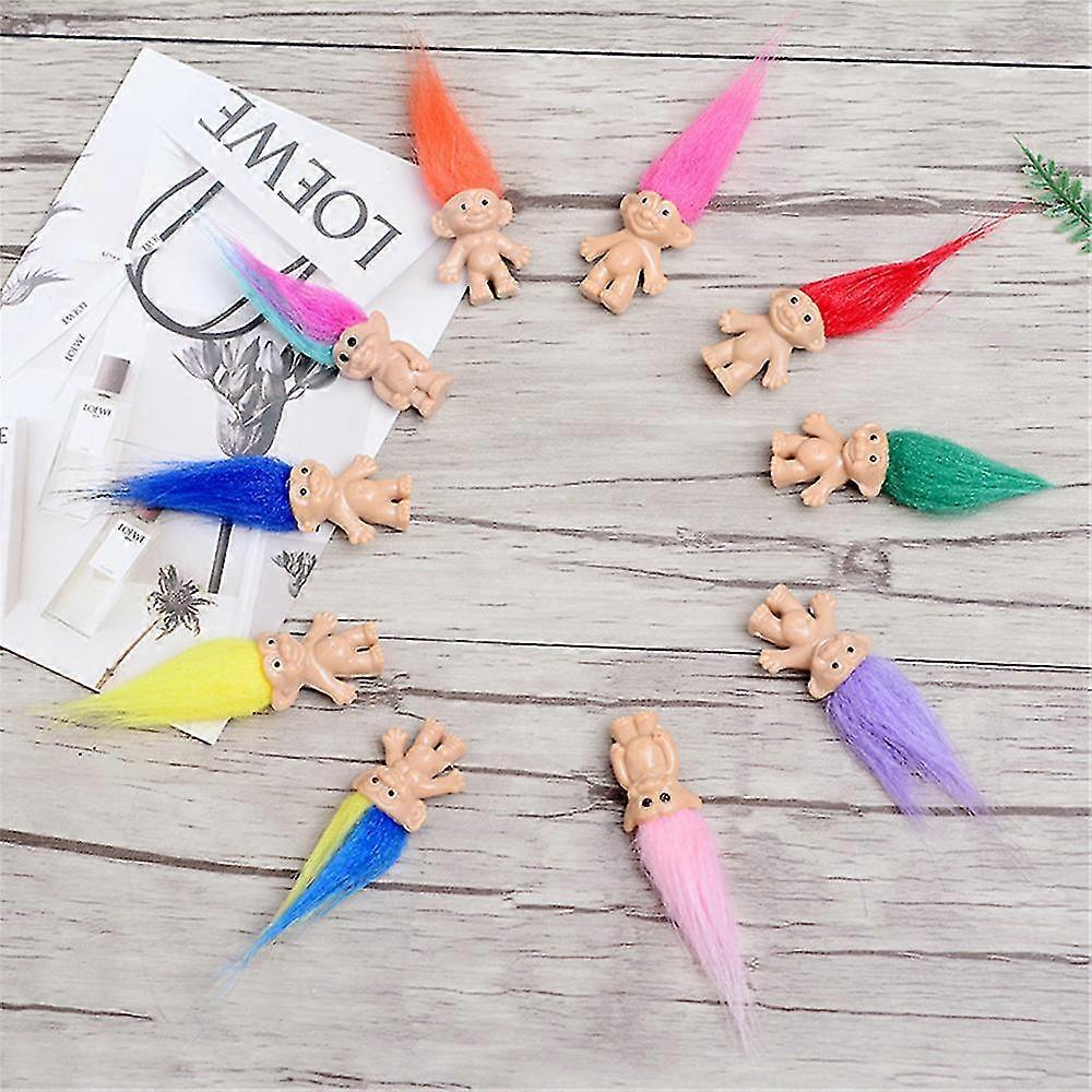 2024 10pcs/set Mini Troll Dolls, Pvc Vintage Trolls Lucky Doll Mini ...