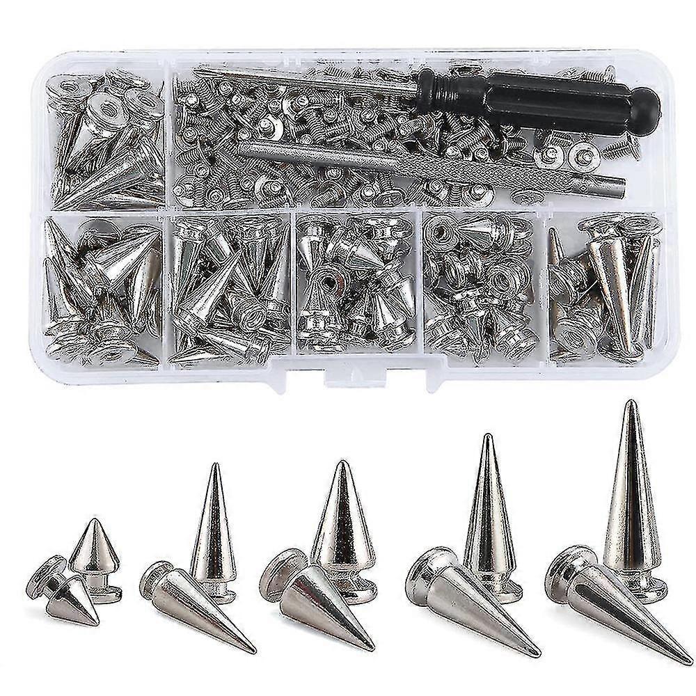 70 Sets Silver Mixed Shape Spikes And Studs Cone Croc Spikes Leather ...