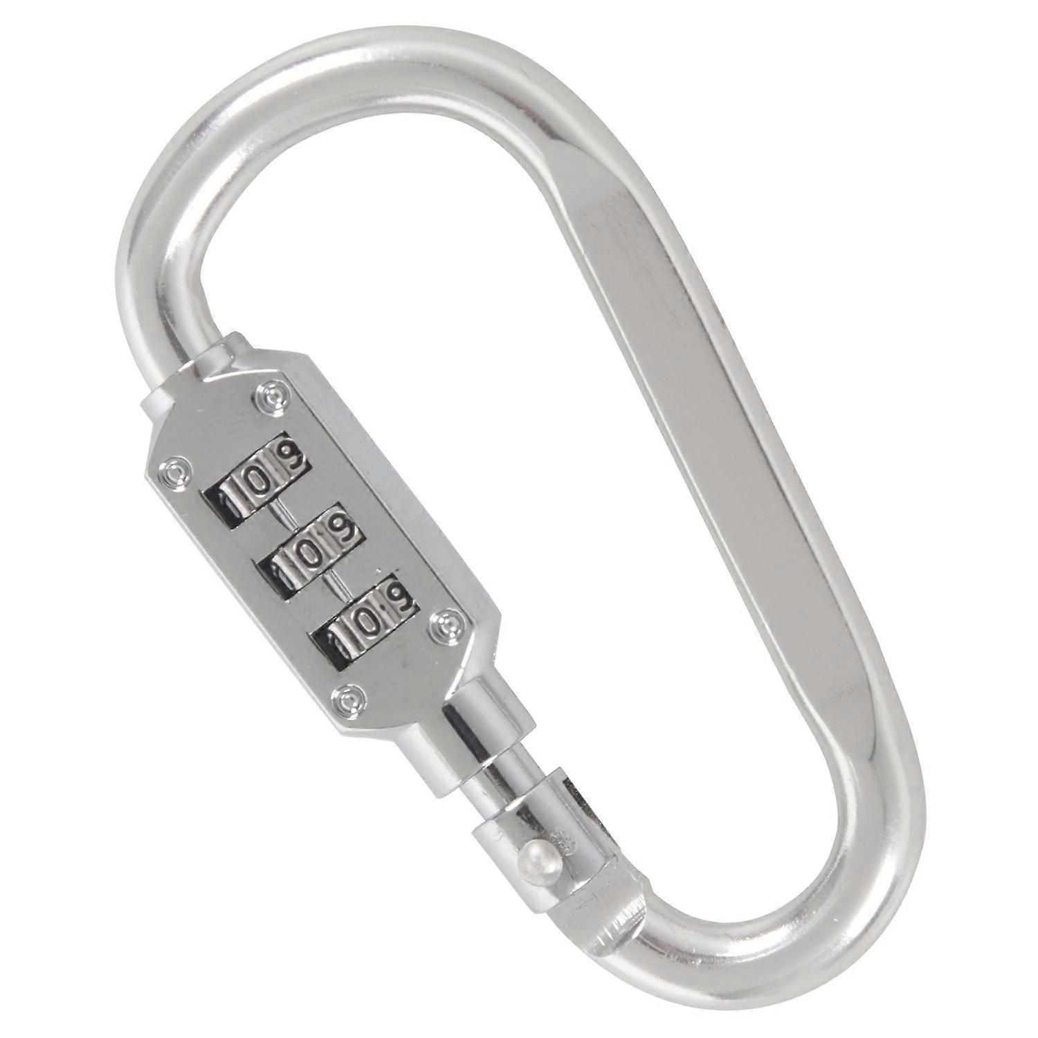 with combination padlock 3 digits numbers padlock carabiners silver ...