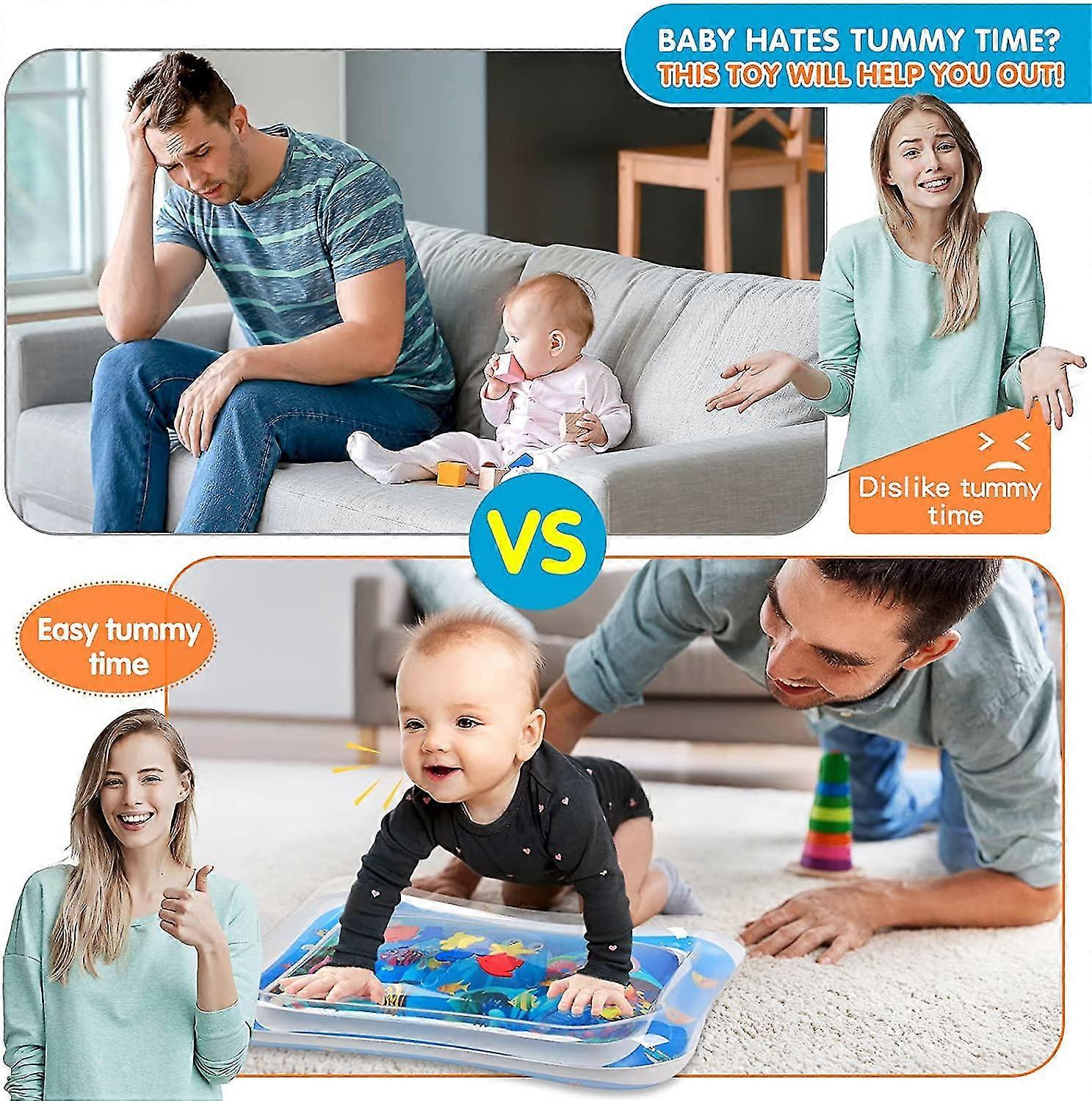 Inflatable Tummy Time Mat Premium Baby Water Play Mat For Infants And ...