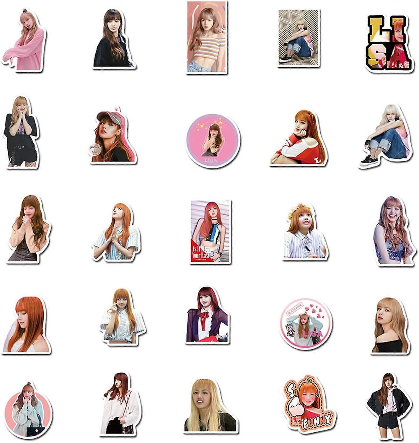 HEYONE 50Pcs Blackpink Lisa Stickers for Laptop Motorcycle Bicycle ...
