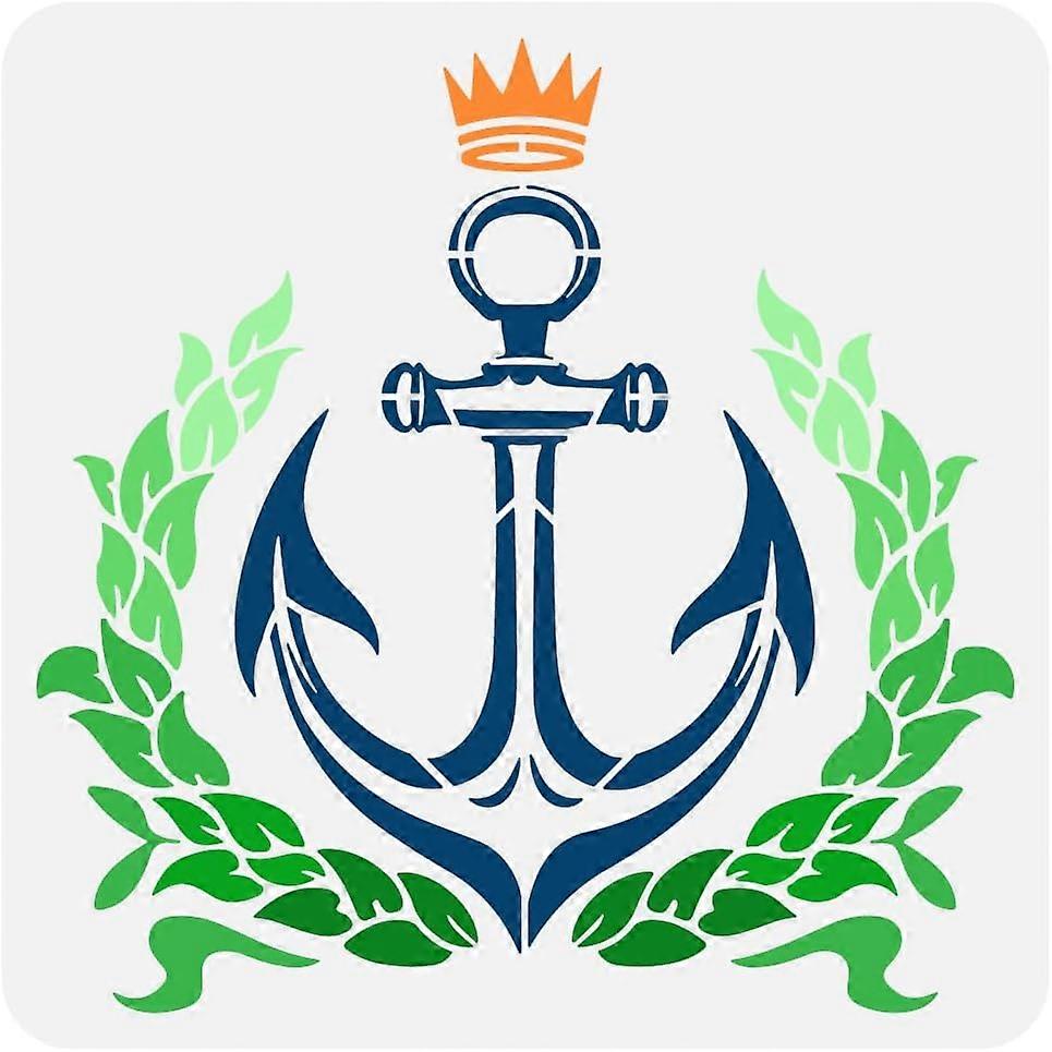 Anchor and Helm Painting Large Stencil 11.8x11.8" PET Ancient Anchor ...
