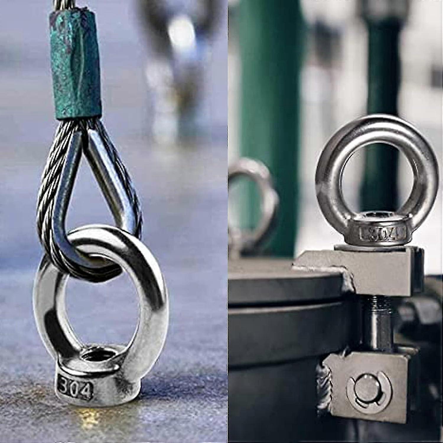 10 Pieces Stainless Steel Ring Nut, M8 Lifting Eye Nut, Hardware Eye ...