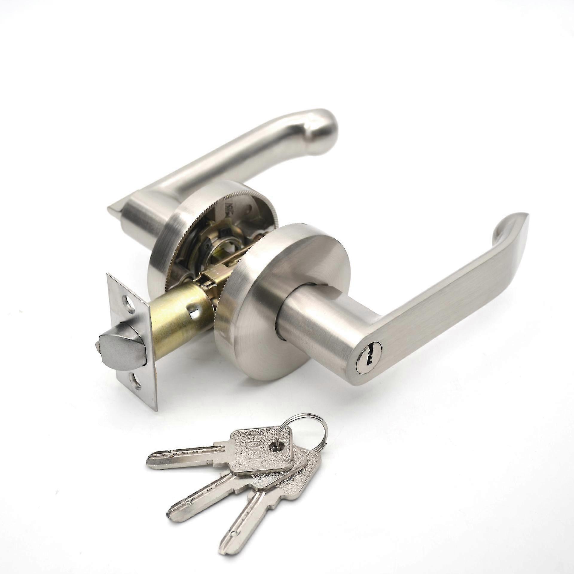 Door Handle With Lock And Key, Chrome Door Handle Set, External Door ...