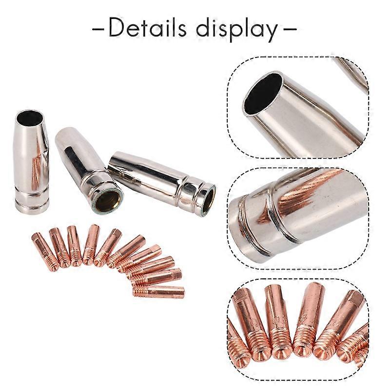13Pcs CO2 Mig Welding Torch Aircooled MB 15AK Contact Tip Holder Gas Nozzle 0.8mm Welder Shield ...