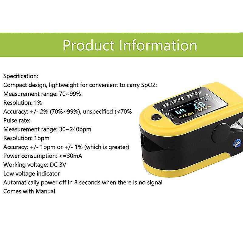 Finger Pulse Oximeter Blood Oxygen Saturation Spo2 Heart Rate Patient ...