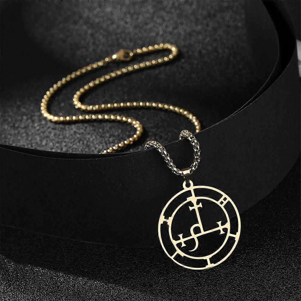 Satan Sigil of Lilith Pendant Necklace Stainless Steel Solomon Demon Seal Necklaces Good Luck ...