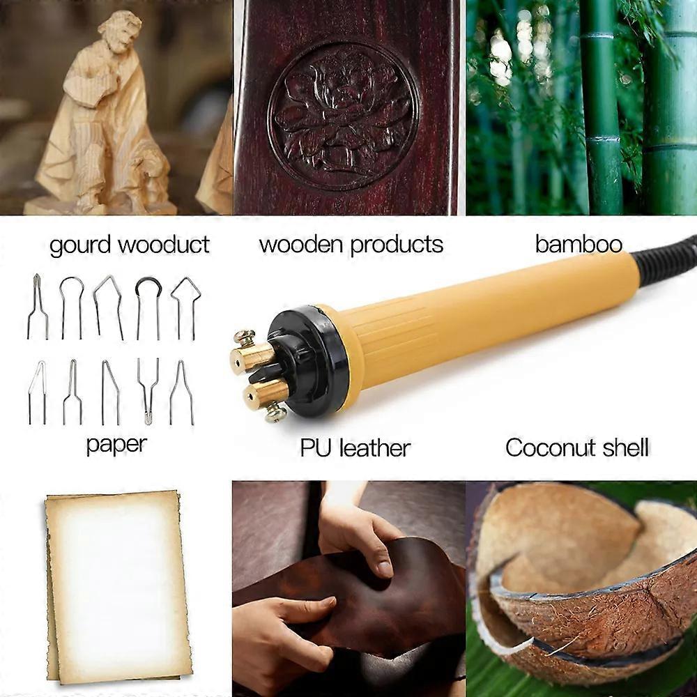 Wood Burner Pyrography Pen Burning Machine Gourd Crafts Tool Set With ...