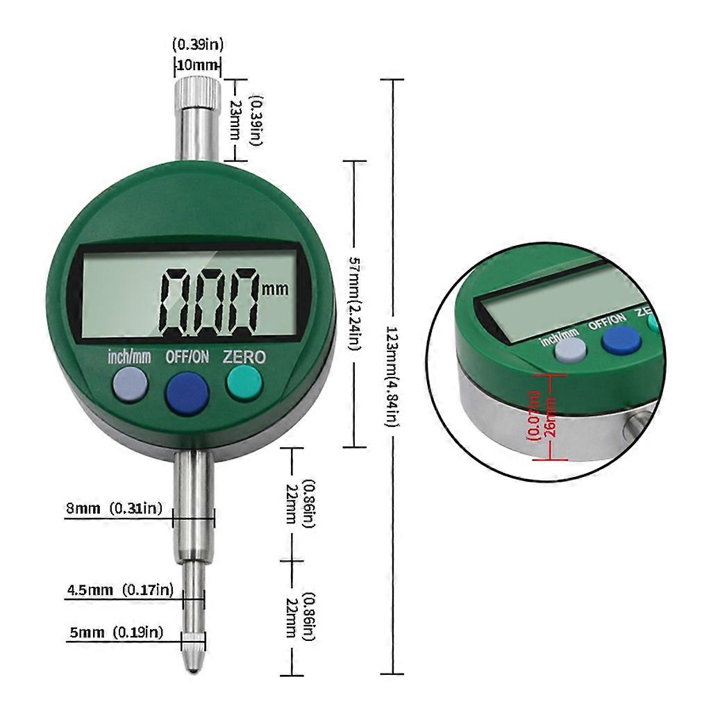 Upgraded Digital Dial Indicator Dial Gauge Electronic Indicator Inch ...