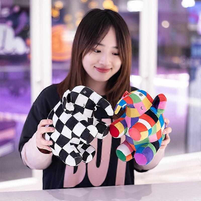 30CM Kawaii Anime Elmer The Elephant Figure Plush Doll Cute Cartoon ...