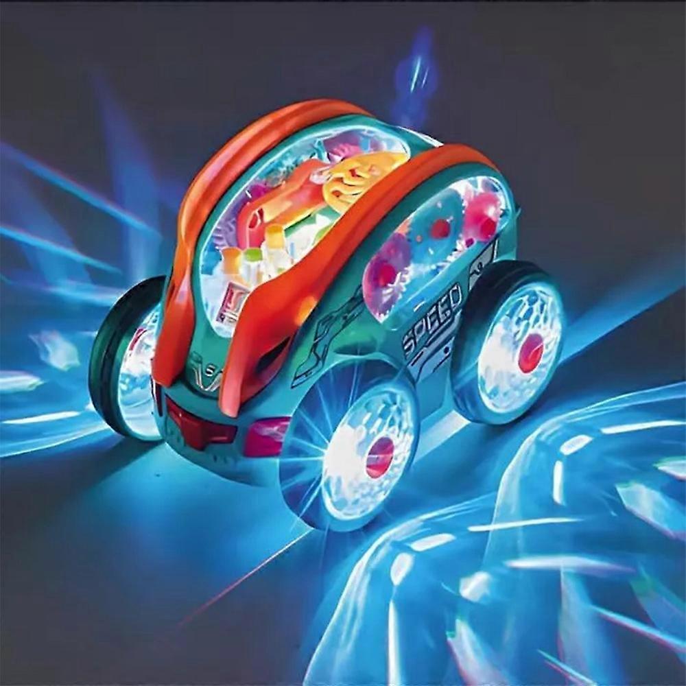 Clear Car Electric Rotating Stunt Car Toy Car Music and Light Led ...