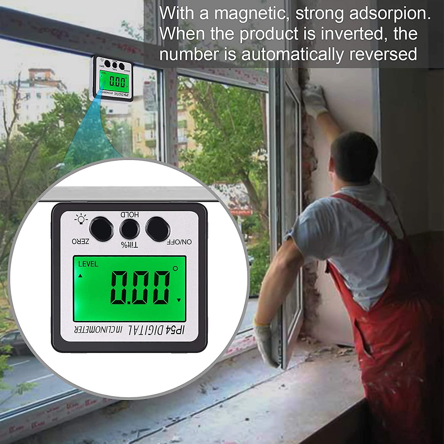 Digital Tilt Meter 4*90 Magnetic Angle Instrument Waterproof Ip54 ...
